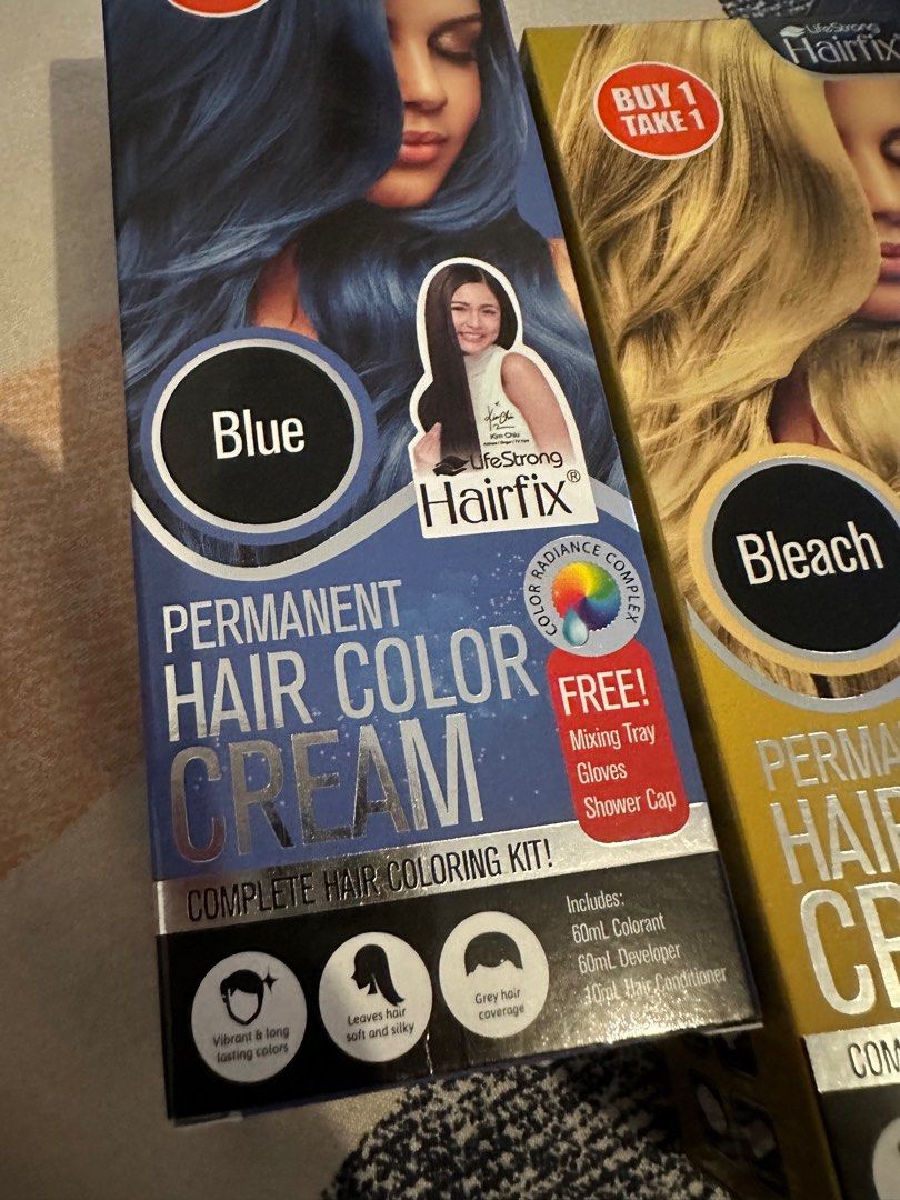 Hairfix Blue Permanent Hair Color Cream 3 boxes, Beauty & Personal Care ...