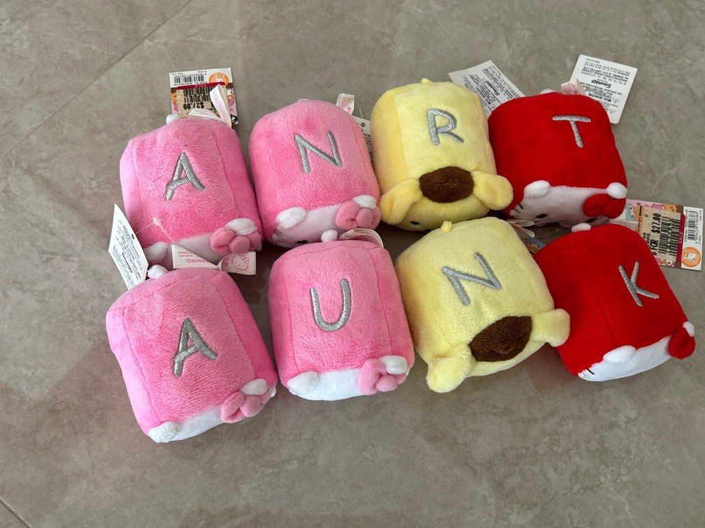 Hello Kitty/ Purin name letter soft toys, Hobbies & Toys, Toys & Games ...