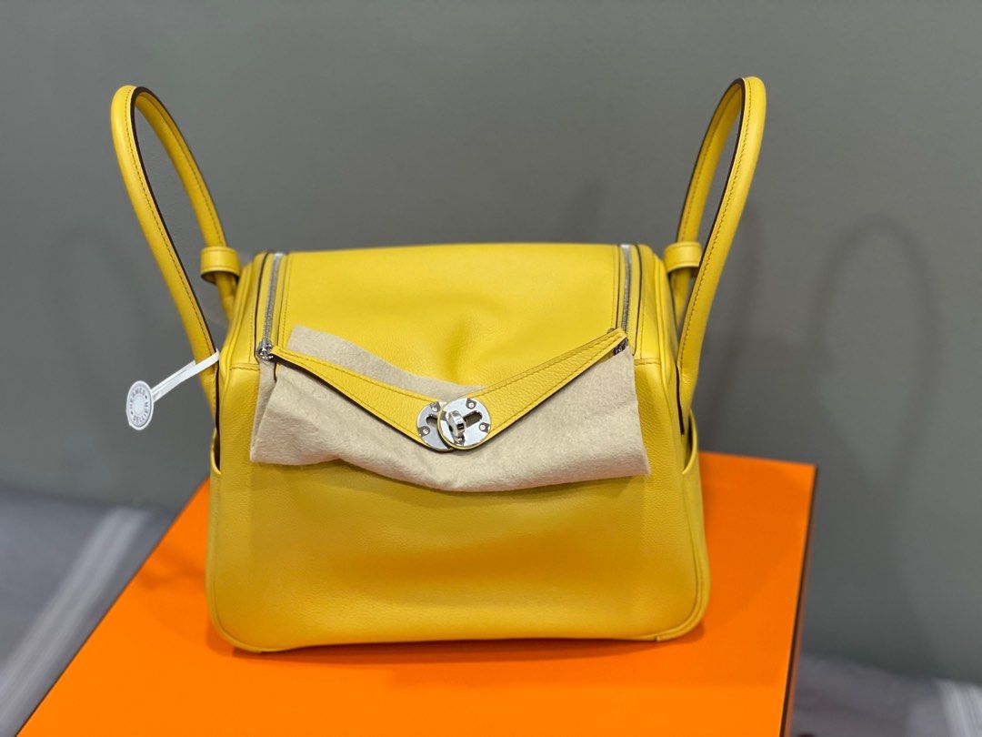 Hermes Lindy 26 (Yellow/Sun), Luxury, Bags & Wallets on Carousell