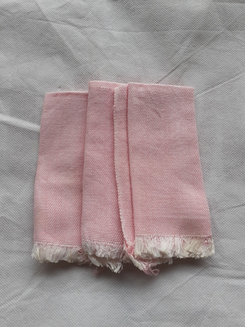 [IC-9-230] 6pcs Ilocano inabel table napkins - PINK, Furniture & Home ...