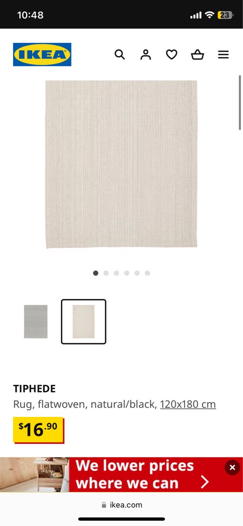 Ikea Rug TIPHEDE RTP$17, Furniture & Home Living, Home Decor, Carpets ...