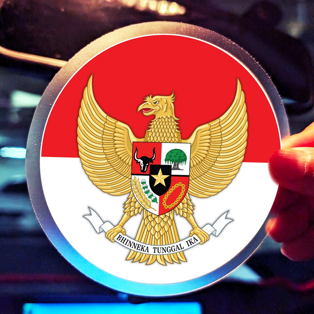 INDONESIA Heraldry / Coat of Arms / Pancasila Static Cling Decal . 11cm ...