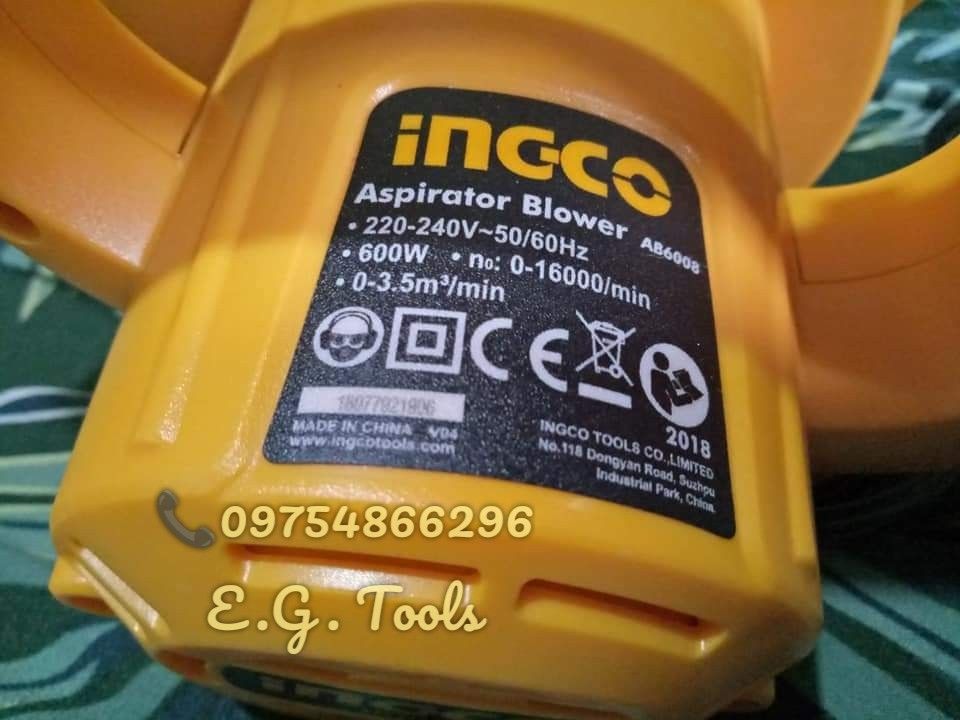 INGCO 600W Apirator Blower - AB6008, Commercial & Industrial ...