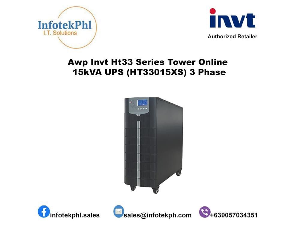 Invt Ht33 Series Tower Online 15kVA UPS (HT33015XS) 3 Phase, Computers & Tech, Office & Business ...