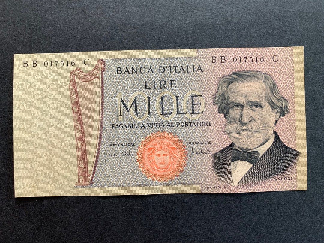 Italy 1000 Lire 1969 Banknote, Hobbies & Toys, Collectibles ...