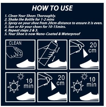 Japan Shoe Waterproof Spray 260ML/ Sneaker Nanotechnology Waterproofing ...