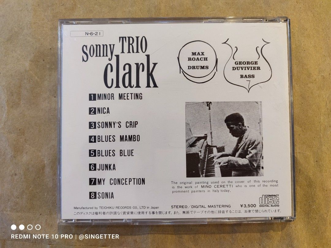 Jazz爵士音樂CD ( SONNY CLARK TRIO ~ CHARLES MINGUS ~ THE ED BICKERT QUARTET ...