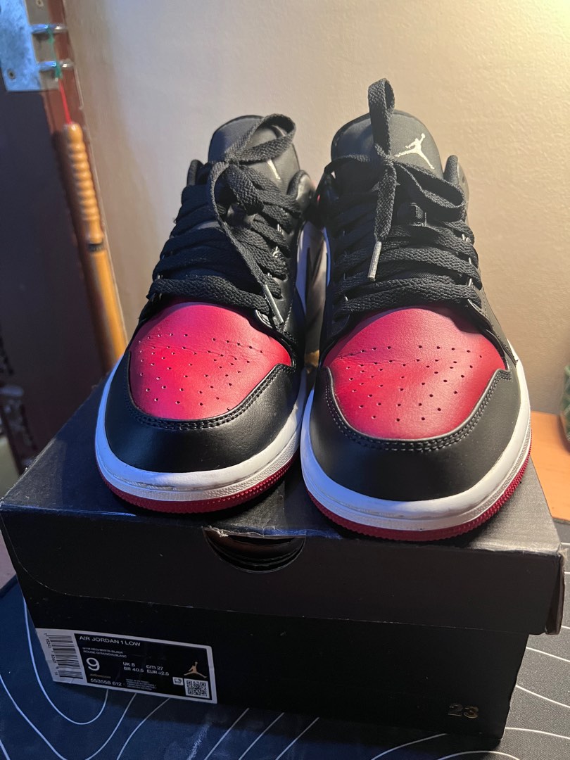 Jordan 1 low - Bred Toe, Men's Fashion, Footwear, Sneakers on Carousell