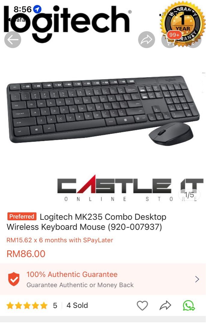 Wireless Logitech K235 Keyboard And Mouse Computers And Tech Parts And Accessories Other
