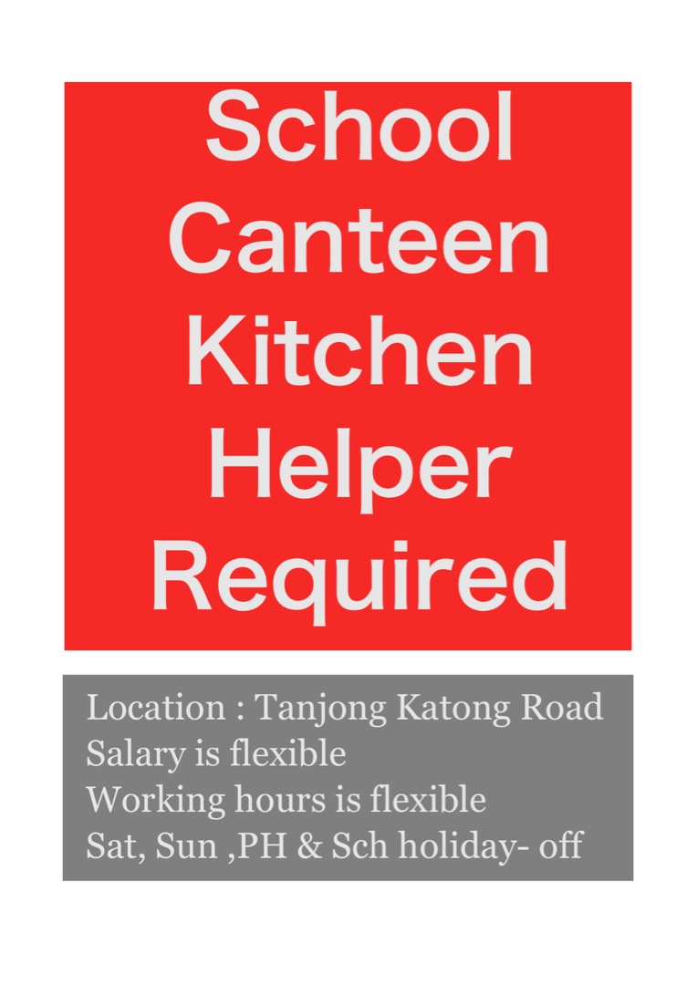 Lady kitchen helper required in Secondary School., Jobs, Hospitality, F ...
