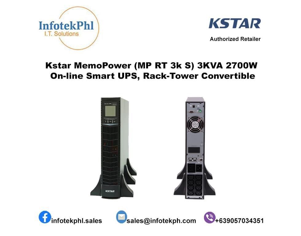Kstar MemoPower 3KVA 2700W On-line Smart UPS, Rack-Tower Convertible, Computers & Tech, Office ...