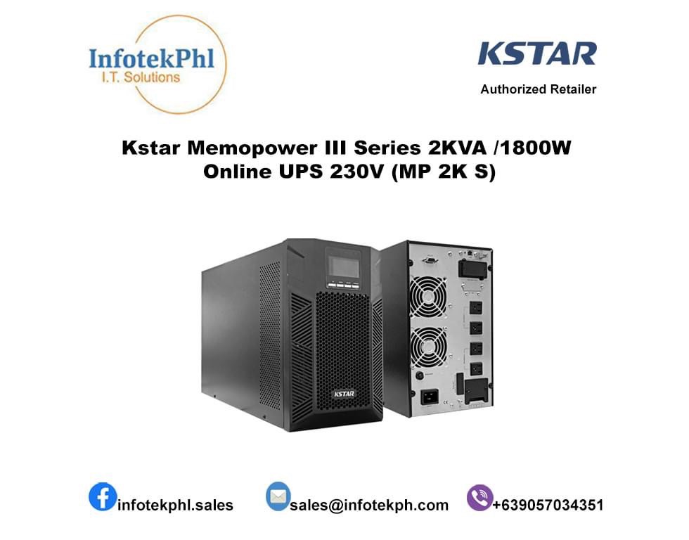Kstar Memopower III Series 2KVA /1800W Online UPS 230V (MP 2K S), Computers & Tech, Office ...