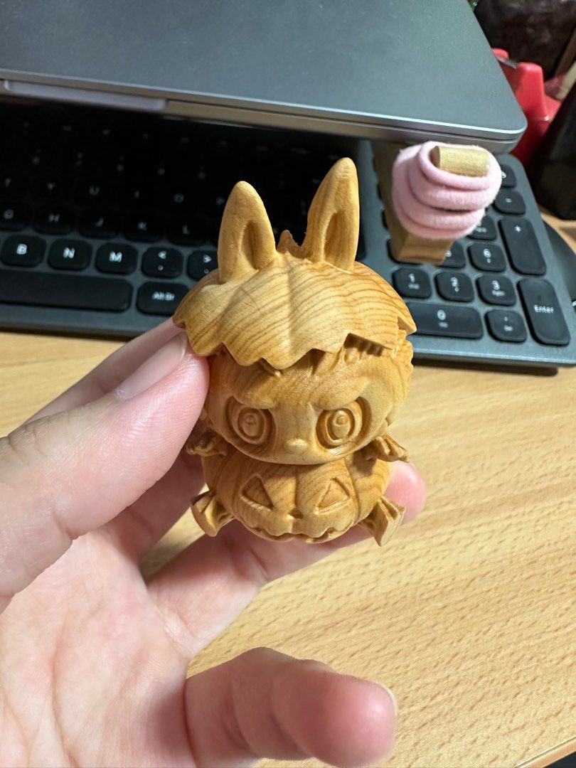 Labubu Popmart Wooden Carving, Hobbies & Toys, Toys & Games on Carousell