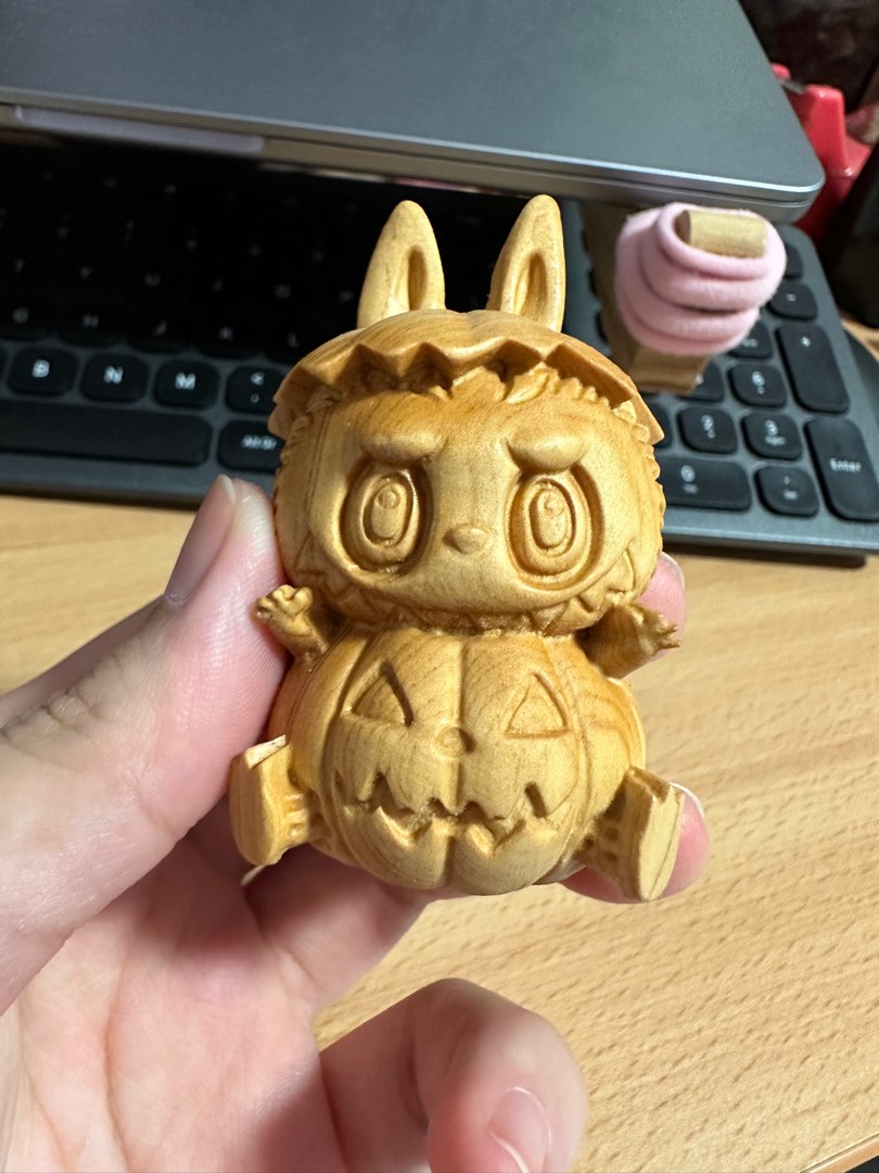Labubu Popmart Wooden Carving, Hobbies & Toys, Toys & Games on Carousell