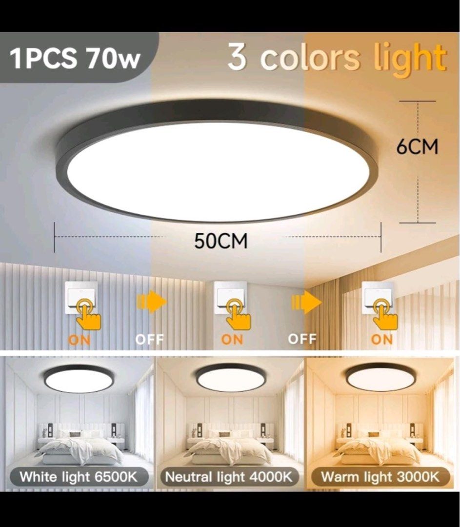 LED Ceiling Light, Furniture & Home Living, Lighting & Fans, Lighting ...