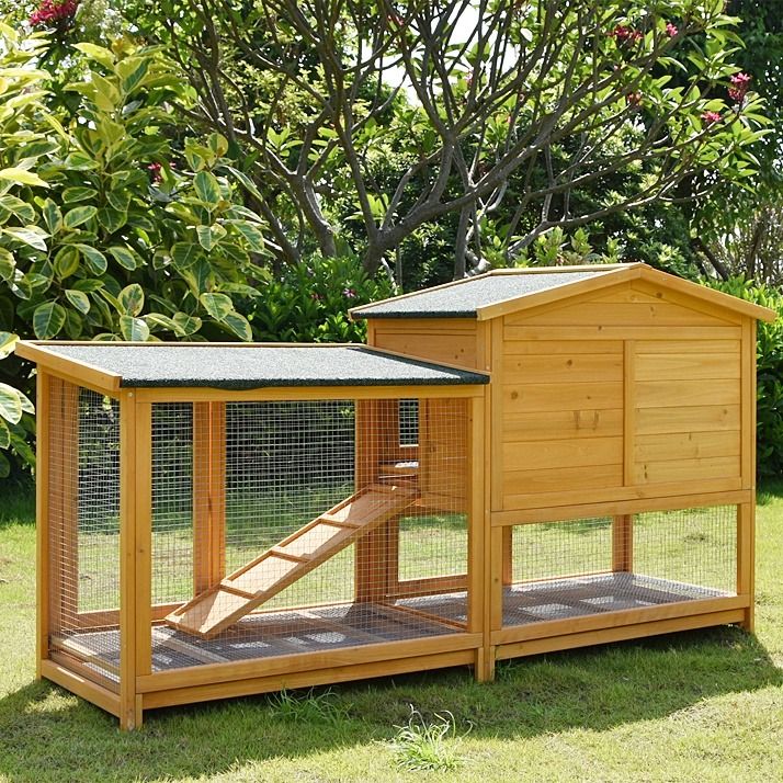 Luxury solid wood double drawer outdoor pet cage Rabbit cage Chicken ...