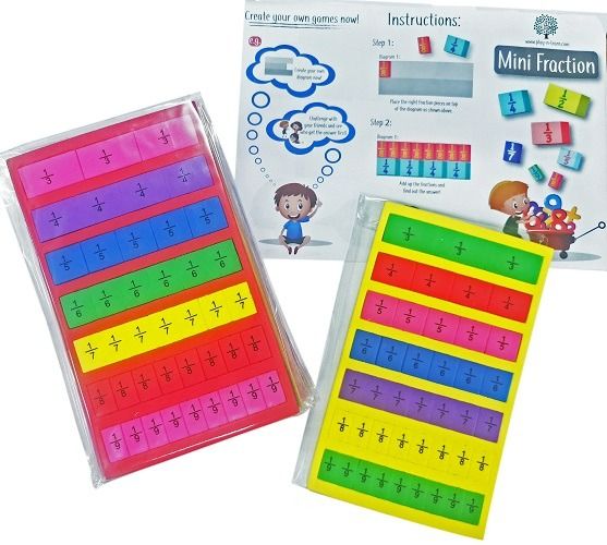 Math Skills Fun Learning Play N Learn Mini Fractions Kit 10 pieces per ...