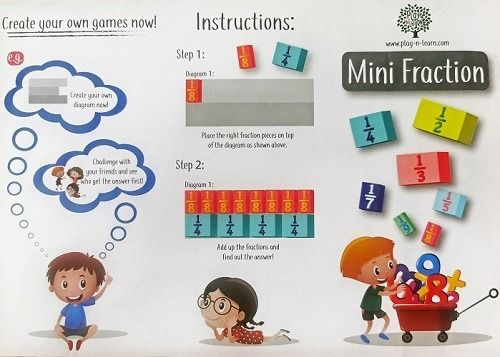 Math Skills Fun Learning Play N Learn Mini Fractions Kit 10 pieces per ...