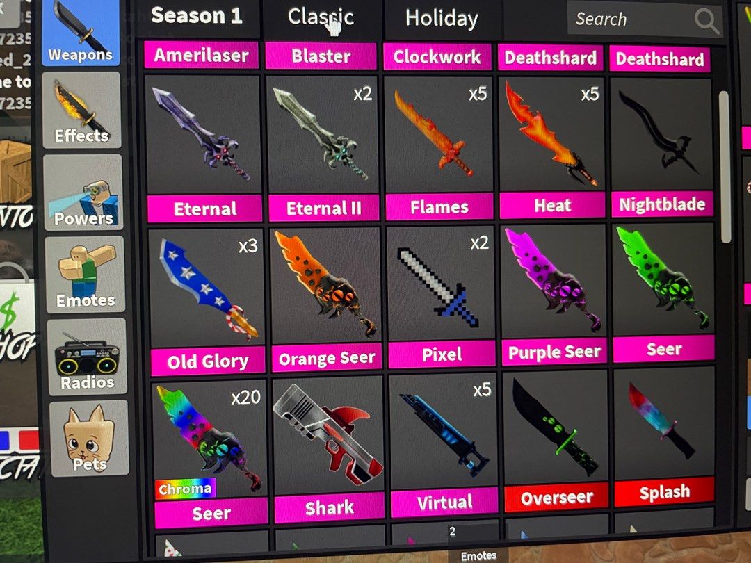 Mm2 knifes roblox, Video Gaming, Gaming Accessories, In-Game Products ...