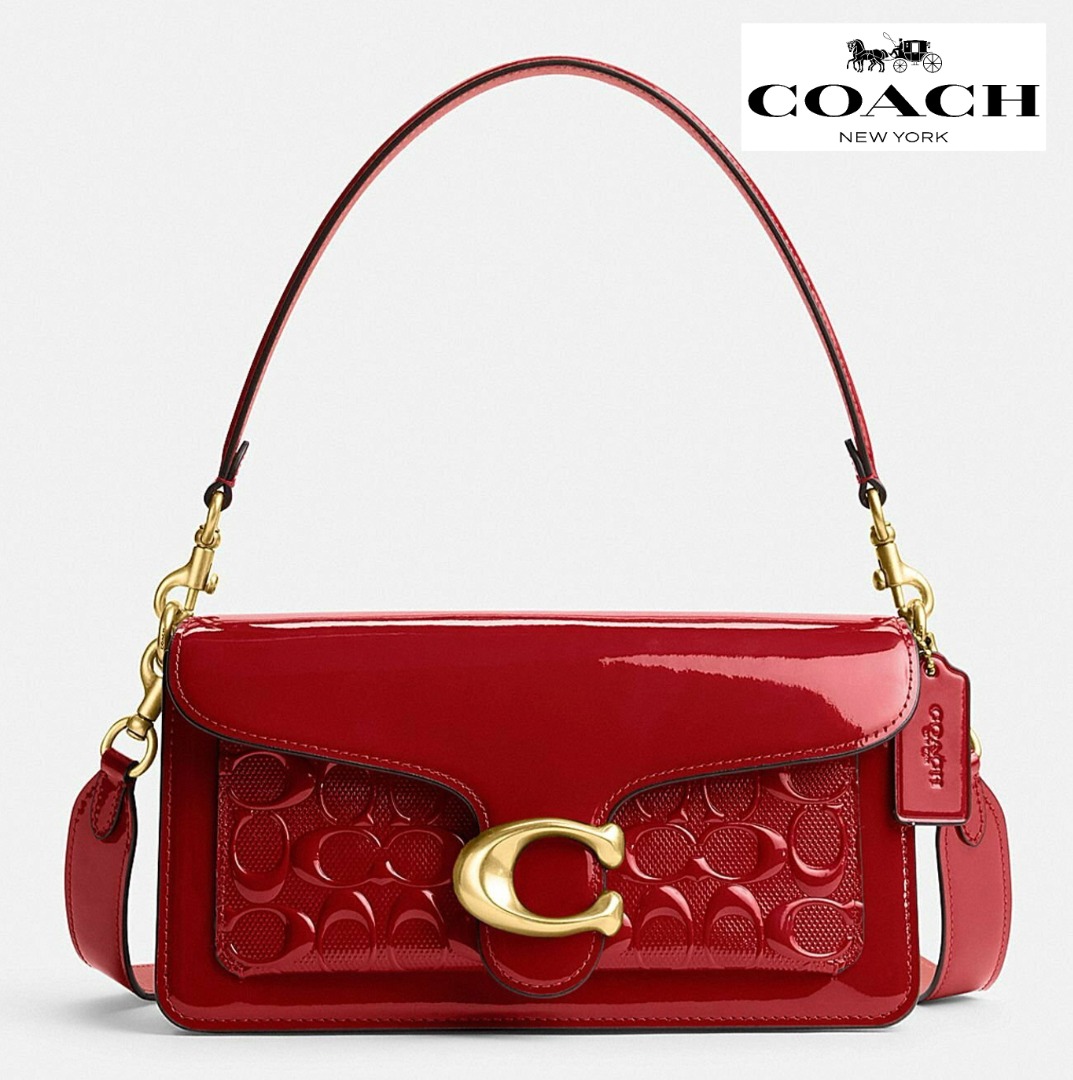 New Coach Original Classic Glossy Red Embossed Collection TABBY ...