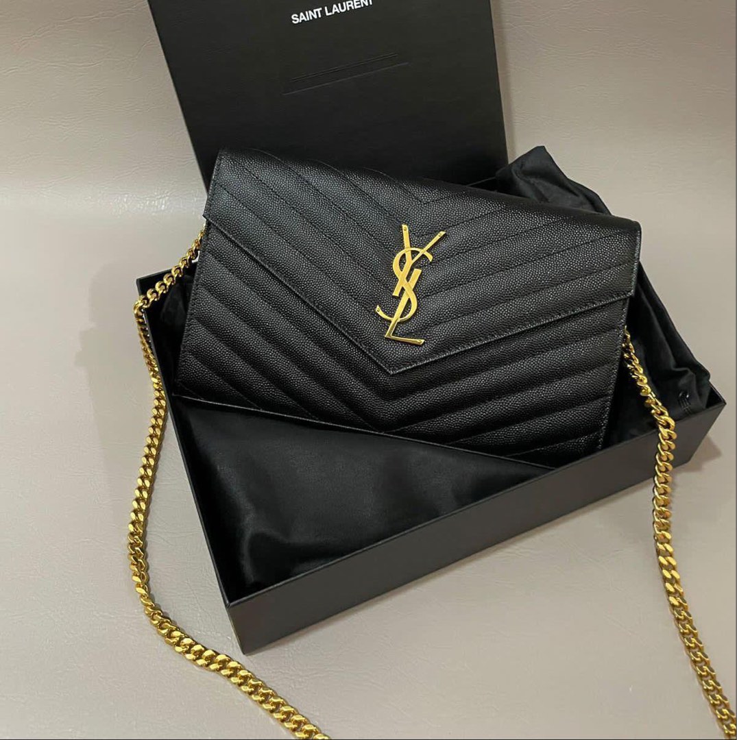 NEW YSL WOC Black GHW size 22cm 2023, Barang Mewah, Tas & Dompet di ...
