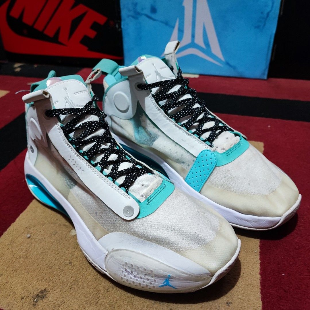 NIKE AJ 34 SNOW LEOPARD, Fesyen Pria, Sepatu , Sneakers di Carousell
