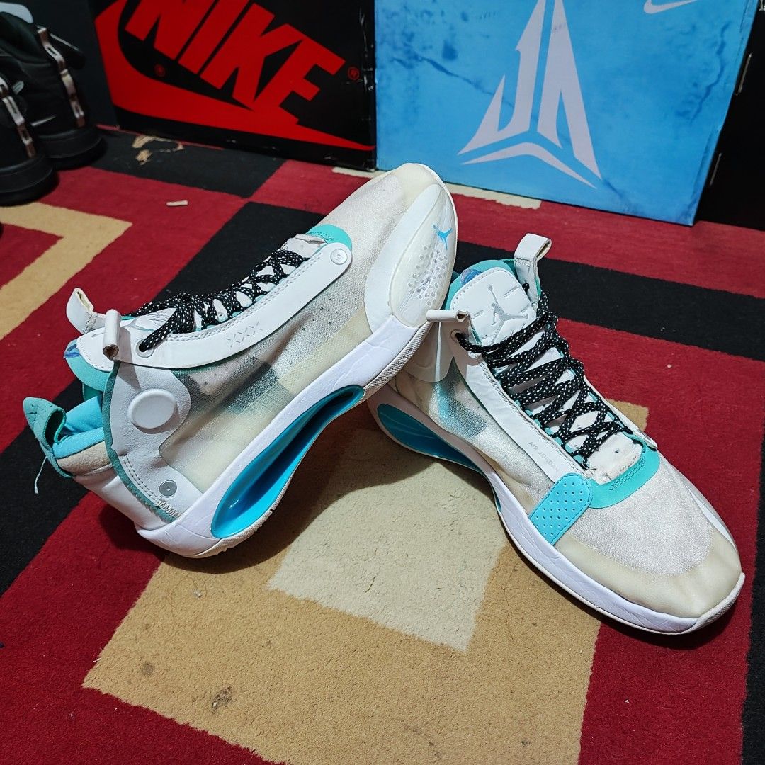 NIKE AJ 34 SNOW LEOPARD, Fesyen Pria, Sepatu , Sneakers di Carousell