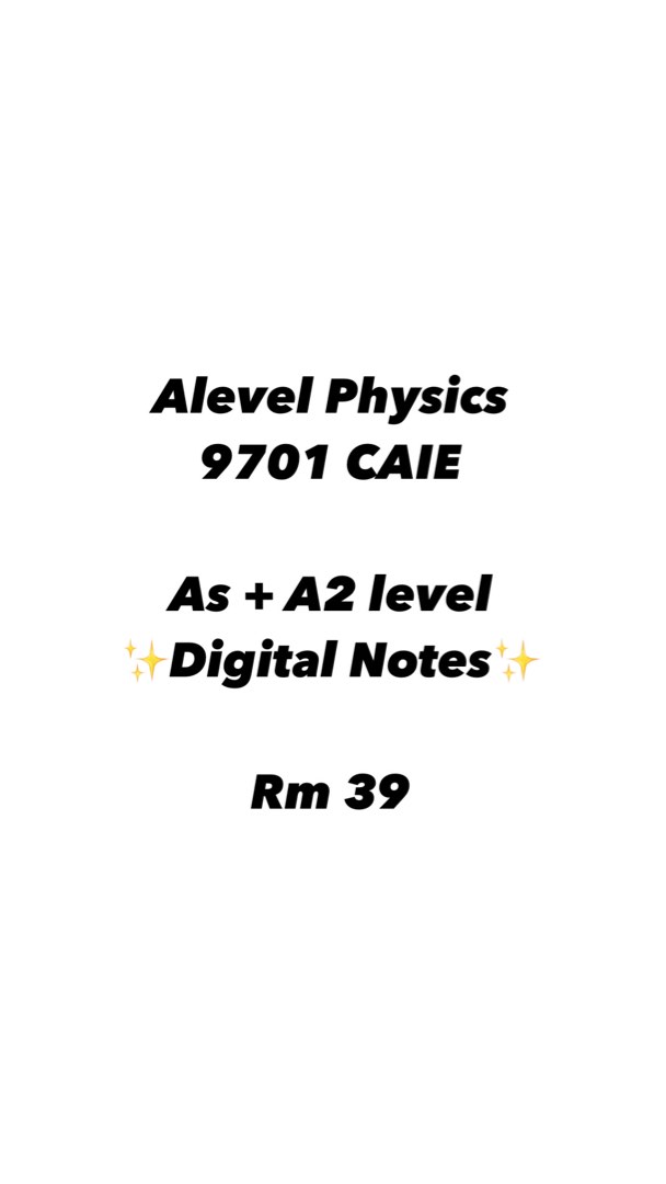 【Notes】Alevel Physics CAIE 9702 As A2 Level pdf digital notes, Hobbies ...