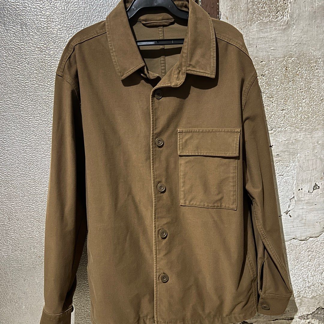 Original Uniqlo Brown Overshirt Jacket, Men's Fashion, Coats, Jackets ...