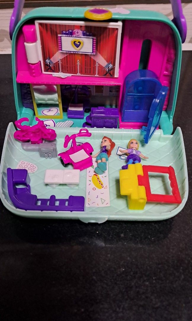 POLLY POCKET 2 IN ONE PLAY SET TRAVEL TIY WITH MICRO 2 DOLLS ...