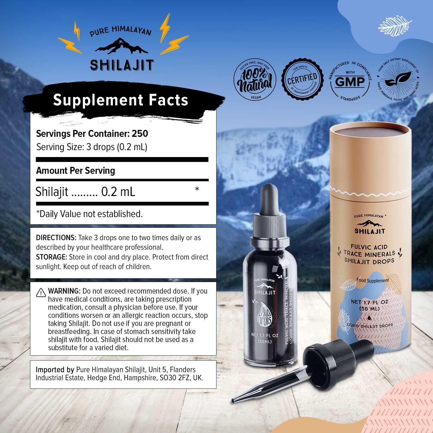 Pure Himalayan Shilajit, Liquid Drops, Authentic & Pure, Natural Trace ...