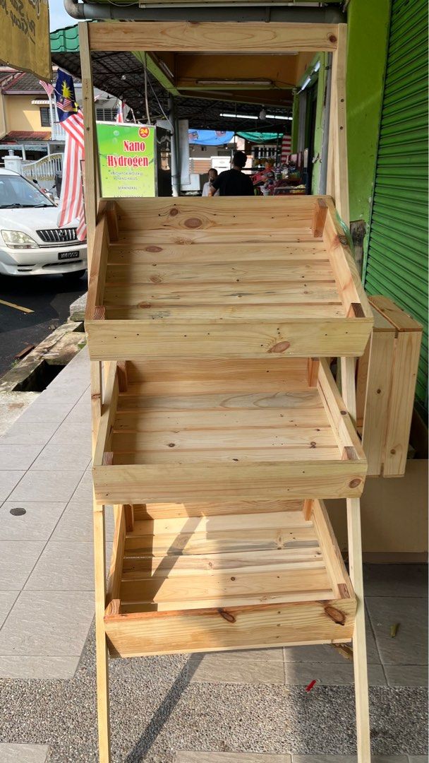 Rak kayu display buah custom, Furniture & Home Living, Furniture ...