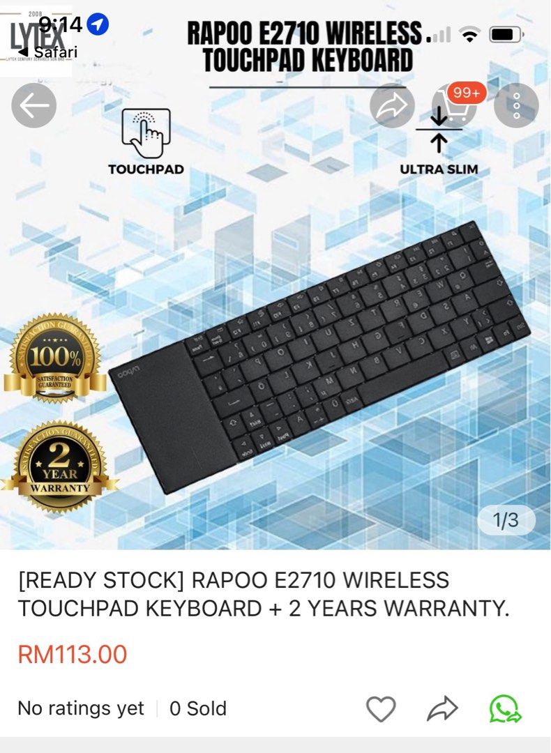 Rapoo E2700 wireless keyboard, Computers & Tech, Parts & Accessories, Computer Keyboard on Carousell