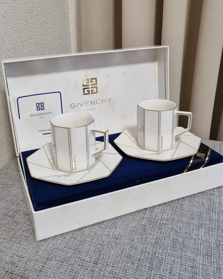 Rare Givenchy Octagon Gold Line Tea Cup Sets, Furniture & Home Living ...