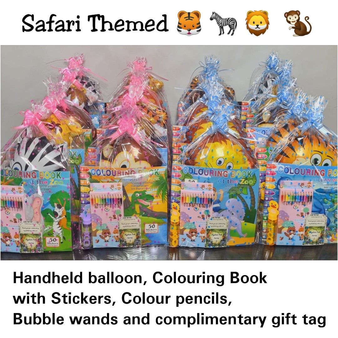Safari Themed Kids goodie bags 5 in 1 combo | Unisex party favors ...