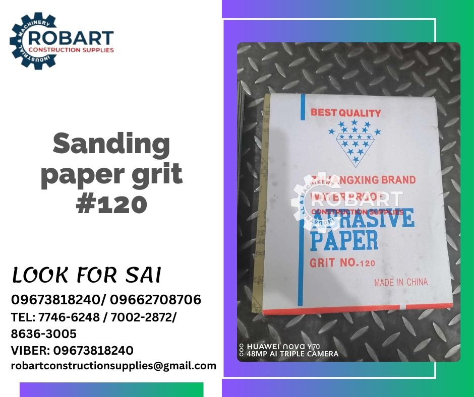 Sanding Paper Grit #120, Commercial & Industrial, Construction Tools ...