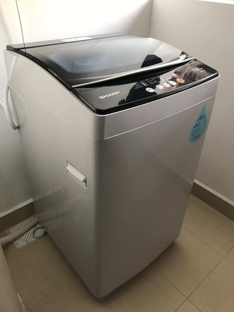 Sharp ESX705 7kg top load washing machine, TV & Home Appliances ...