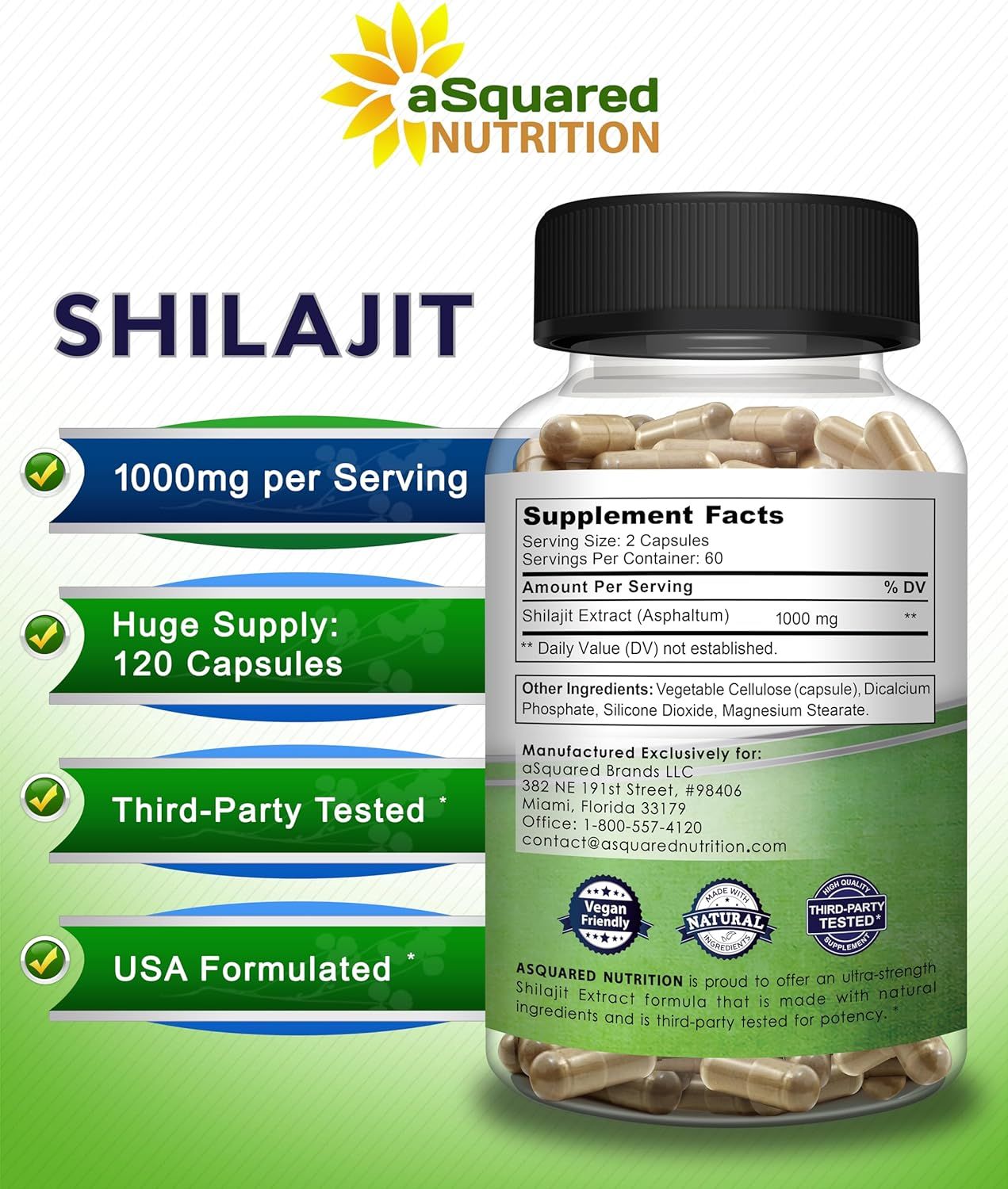 Shilajit 1000mg - 120 Capsules - Pure Shilajit Extract Supplement and ...