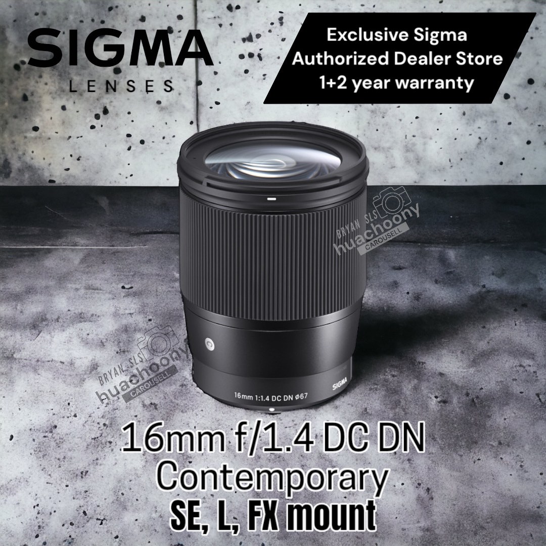 Sigma 16mm f1.4 DC DN Contemporary ( Available Sony E, Fuji FX and L mount ), Photography, Lens ...