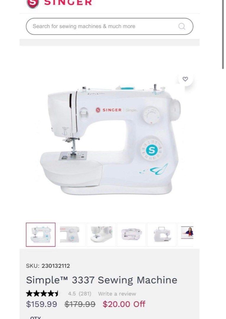 Singer 3337 sewing machine, Furniture & Home Living, Home Improvement ...