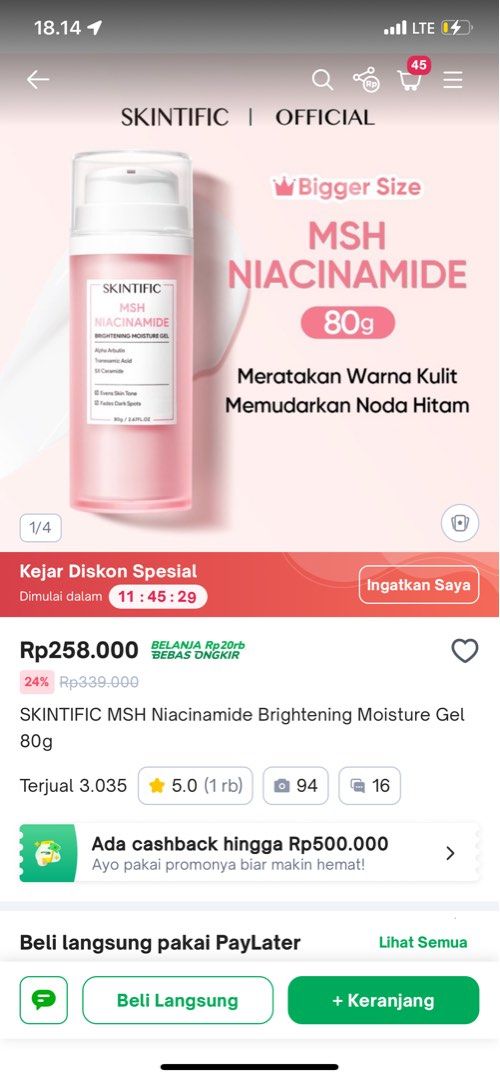 Skintific MSH NIACINAMIDE 80g, Kesehatan & Kecantikan, Kulit, Sabun & Tubuh di Carousell