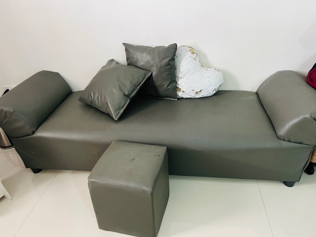 Sofa with one side stool almost brand new no issues at all, Furniture ...