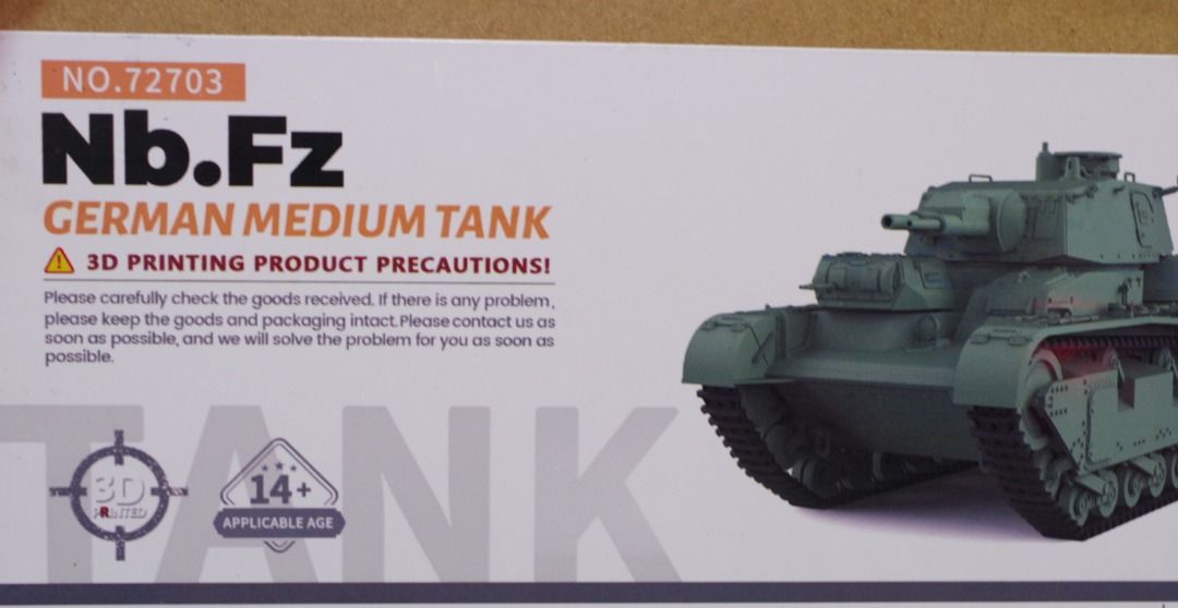全新 - SSMODEL-72703- V1.7-1/72-German -Nb.Fz Medium Tank-3D printing ...