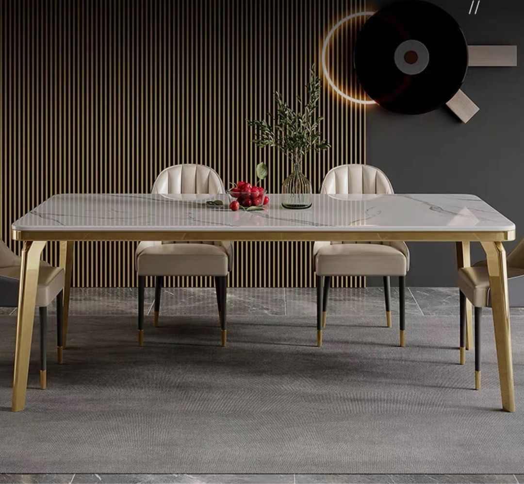 STELLA Modern Sintered Stone Dining Table, Furniture & Home Living ...
