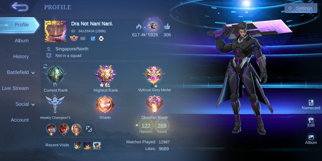 Super stacked mlbb account, Video Gaming, Video Games, Others on Carousell