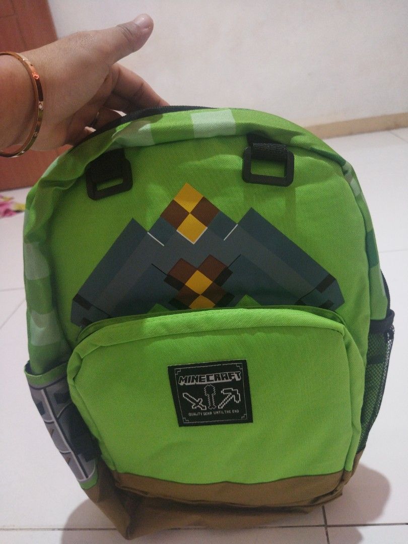 Tas ransel anak laki-laki Minecraft baru, Fesyen Pria, Tas & Dompet ...
