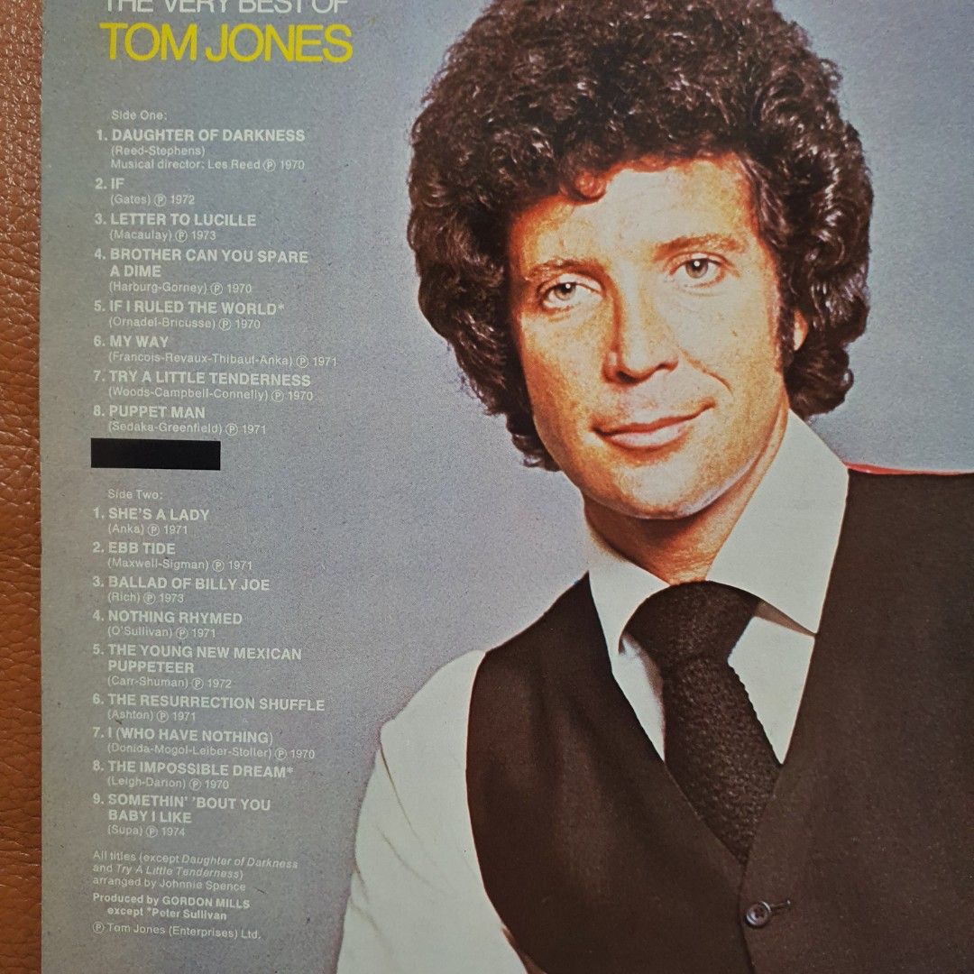 The Very Best Of Tom Jones Vinyl Record LP, Hobbies & Toys, Music ...