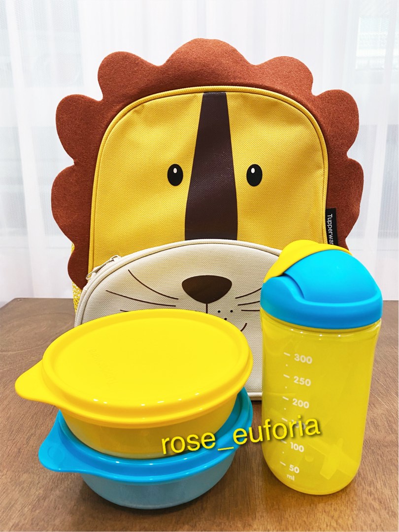 Tupperware Kids Back To School Set with Lion Bag Pack 1 piece new item ...