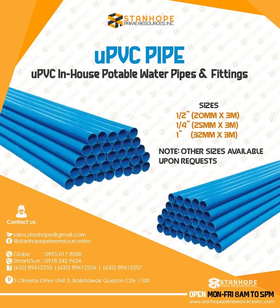 uPVC Pipe In-House Potable Water Pipes & Fittings, Commercial & Industrial, Construction ...