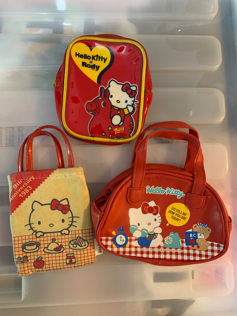 USED set of 3 Hello Kitty pouches from Japan, Women's Fashion, Bags & Wallets, Purses & Pouches ...
